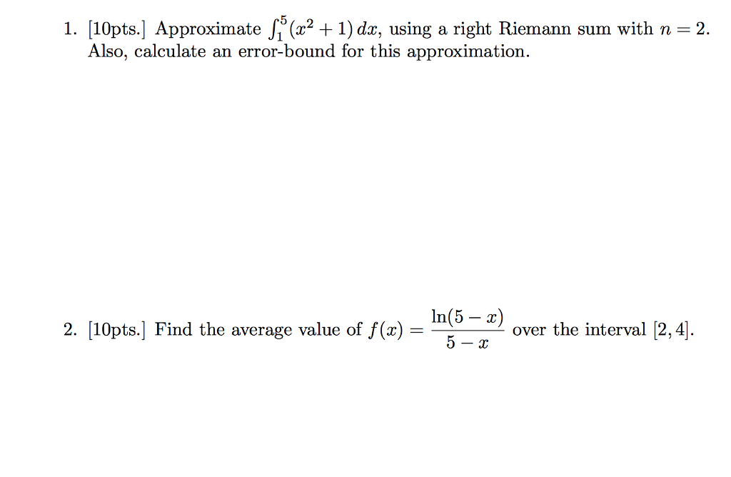 Solved Approximate integral^5_1(x^2 + 1) dx, using a right | Chegg.com