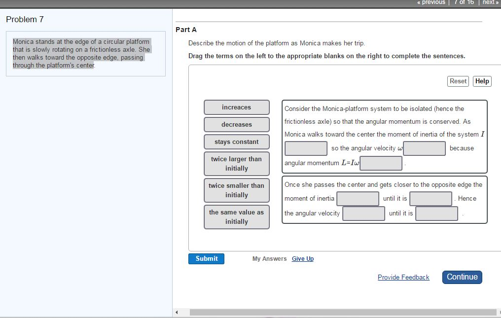 Solved Monica stands at the edge of a circular platform that | Chegg.com