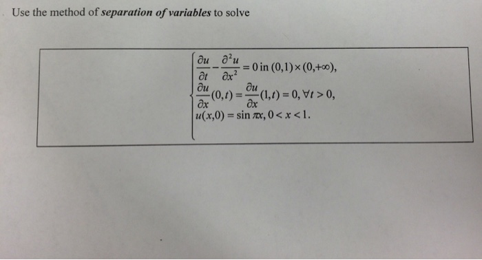 Solved Use The Method Of Separation Of Variables To Solve 1486