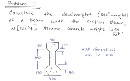 Solved Calculate the dead weight (self-weight) of a beam | Chegg.com
