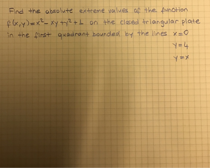 Solved Find the absolute extreme values of the function | Chegg.com