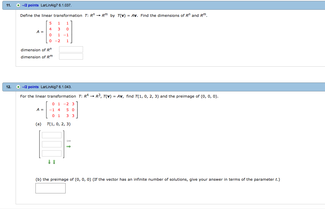 Solved Define the linear transformation T: R^n rightarrow | Chegg.com