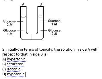 Solved 9 Initially, in terms of tonicity, the solution in | Chegg.com