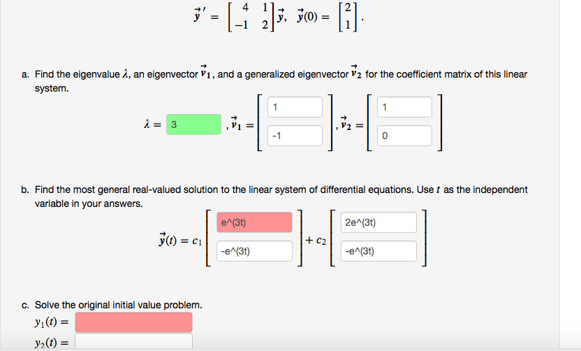 Solved Y 4 1 1 2 Y Y0 2 1 Find The 