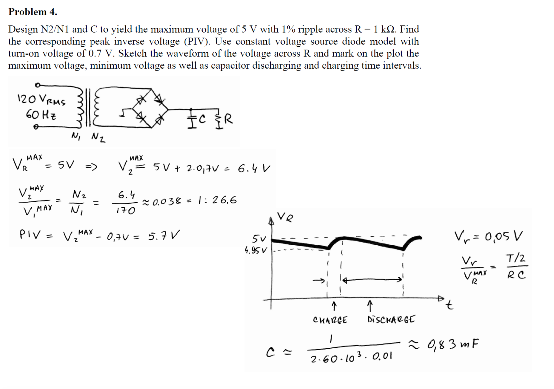 Solved Problem 4. Design N2/N1 and C to yield the maximum | Chegg.com