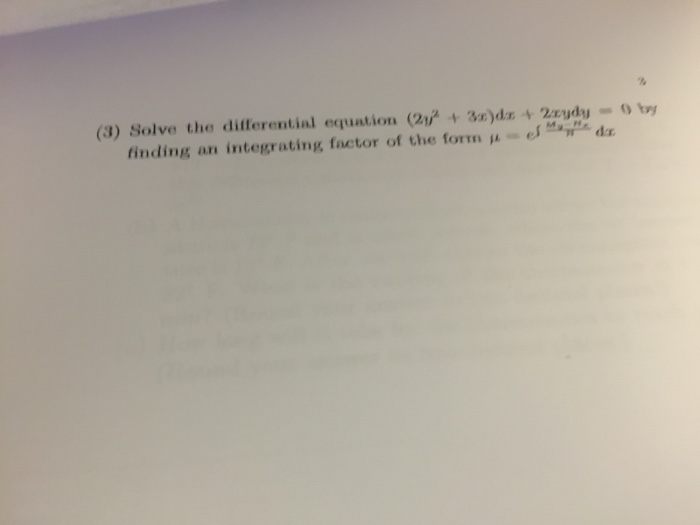 Solved Solve the differential equation (2y^2 + 3x) dx + | Chegg.com