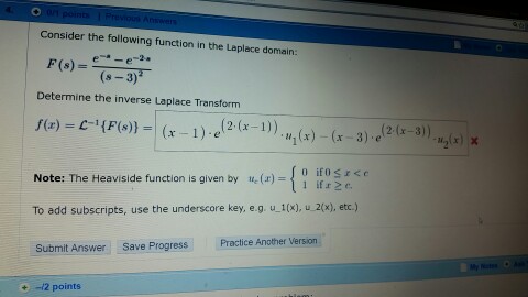 Solved Consider the following function in the Laplace domain | Chegg.com