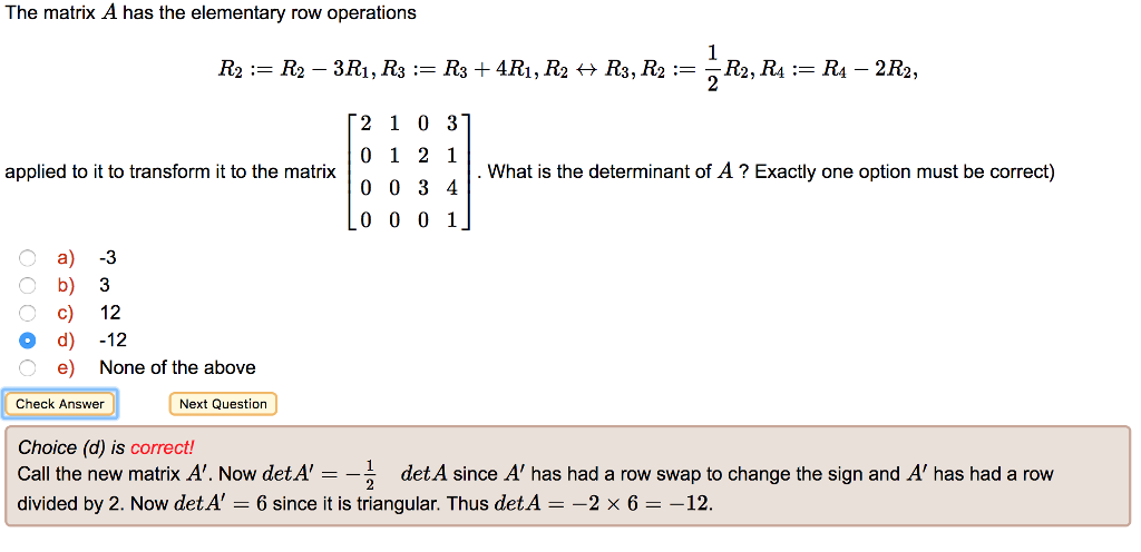 Explain through the properties of determinats how | Chegg.com
