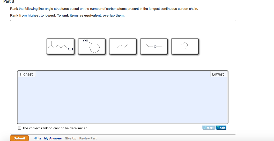 Solved Rank the following line-angle structures based on the | Chegg.com