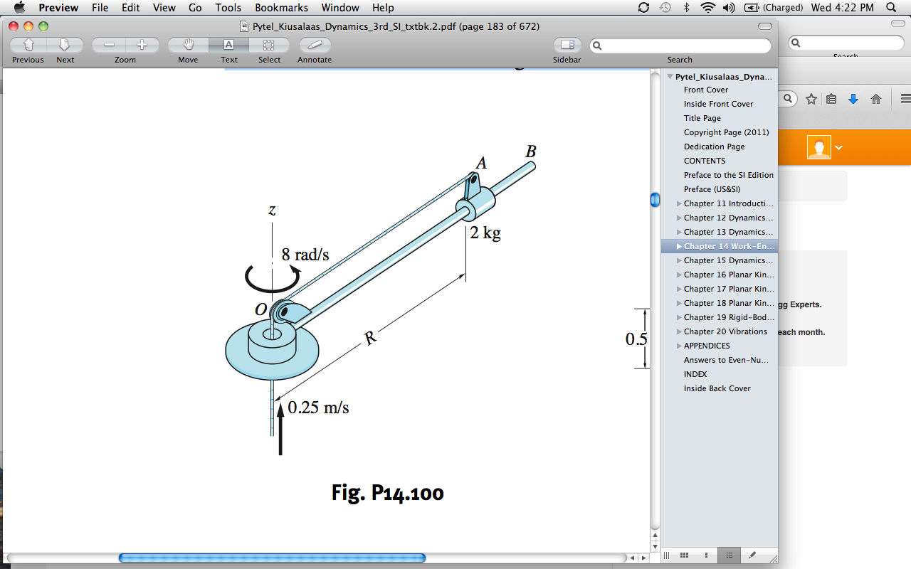 Solved 14.100 A motor rotates the rod OB about the z-axis at | Chegg.com