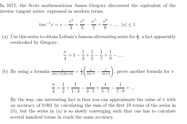 Solved In 1671, the Scots mathematician James Gregory | Chegg.com