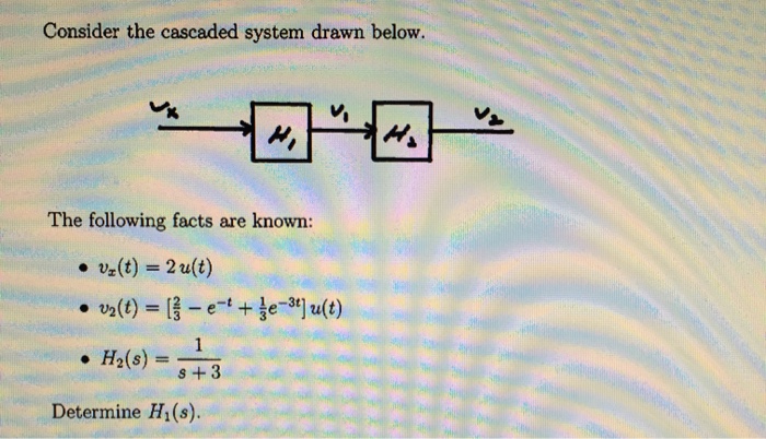 Solved Consider the cascaded system drawn below. The | Chegg.com Solved Consider the cascaded system drawn below. The | Chegg.com
