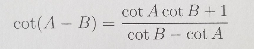 Solved cot(A B)cot A cot B+1 cot B cot A | Chegg.com