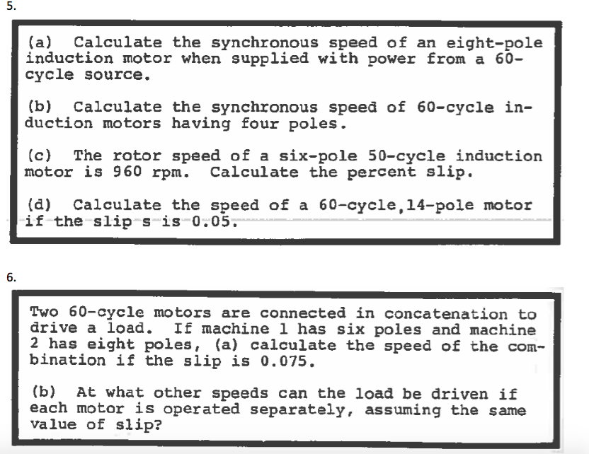 Solved Calculate The Synchronous Speed Of An Eight Pole