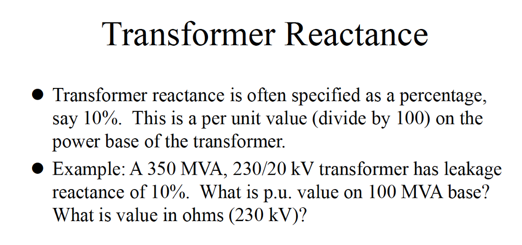 Solved Transformer Reactance Transformer reactance is often | Chegg.com