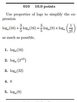 Solved Use properties of logs to simplify the expression | Chegg.com