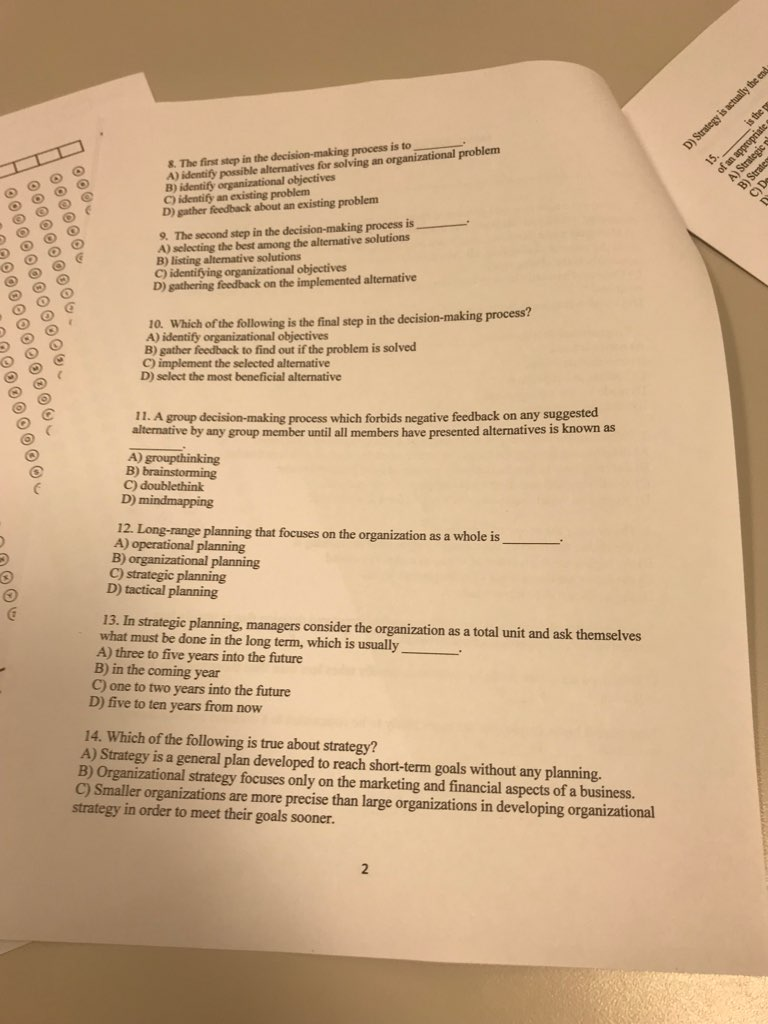 Solved ' The first step in the decision-making process is to | Chegg.com