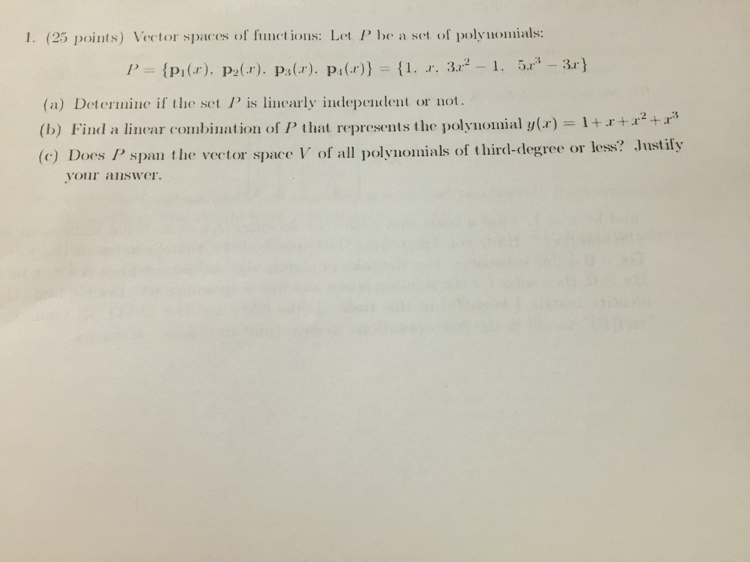 Solved Vector Spaces Of Functions Let P Be A Set Of
