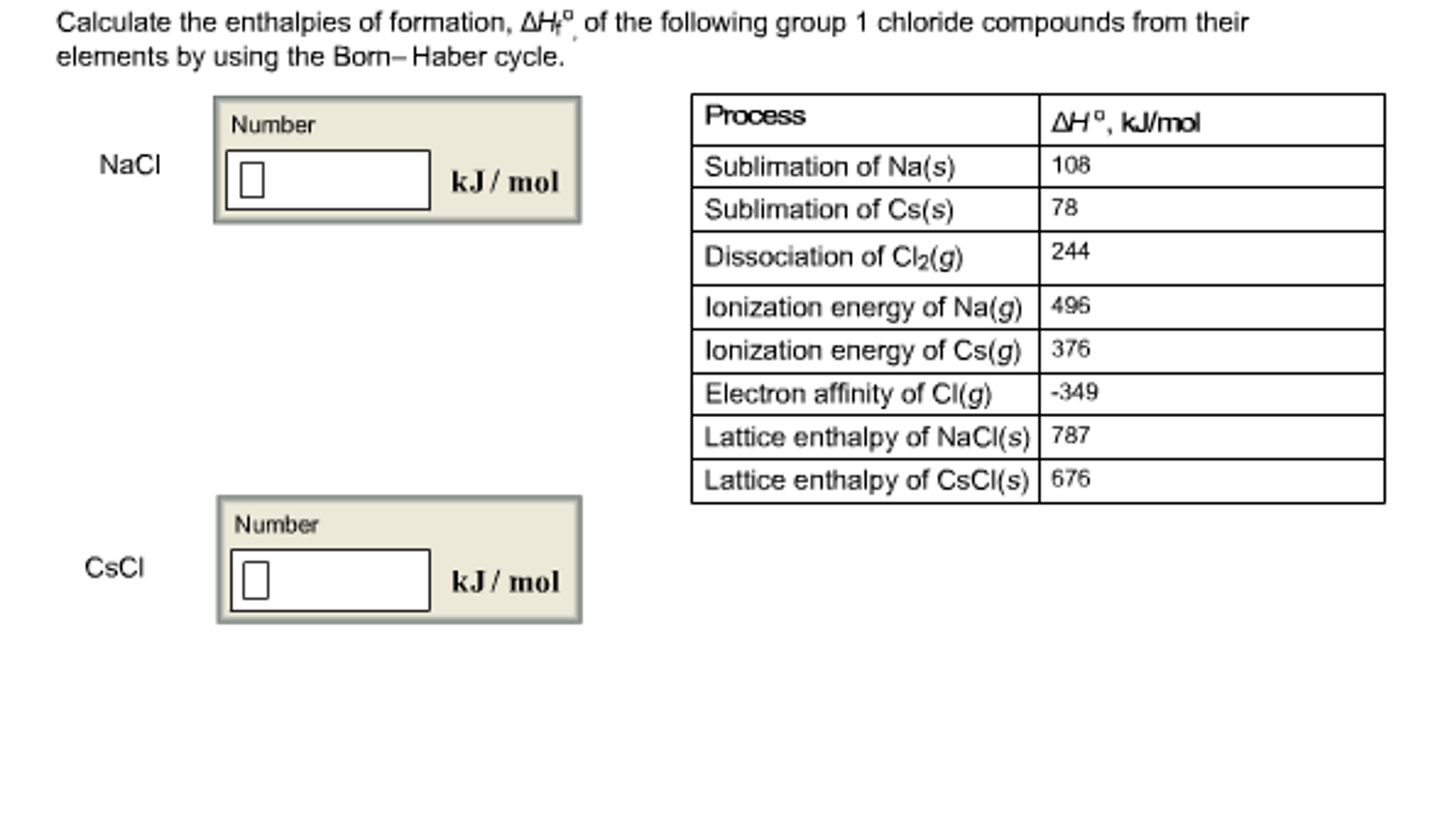 Solved Calculate the enthalpies of formation. delta H_t | Chegg.com