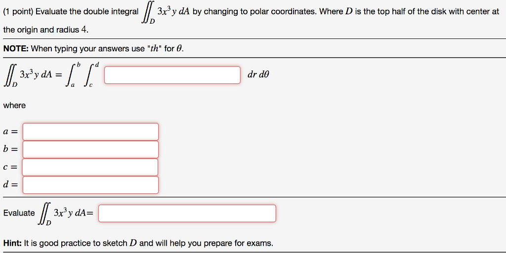 Solved Evaluate the double integral doubleintegral_D 3x^3 y | Chegg.com