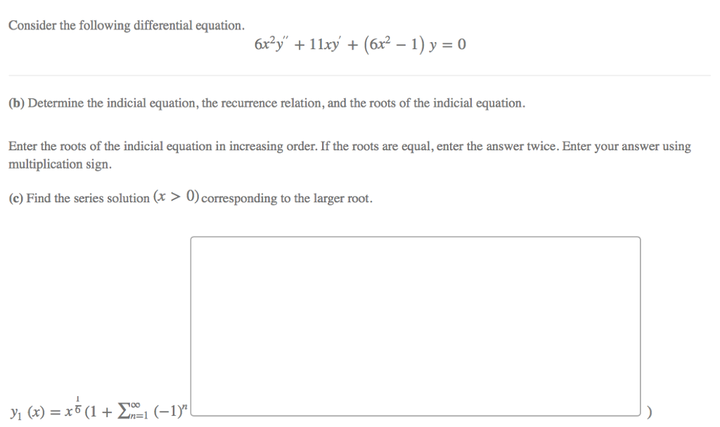 Solved Consider the following differential equation. 6fy" + | Chegg.com