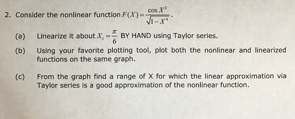 Solved Consider the nonlinear function F(x)- (a) (b) 2. 1-X | Chegg.com
