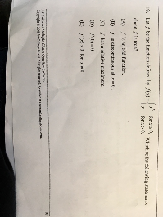 Solved Let f be the function defined by f(x) = {x^3 for x | Chegg.com