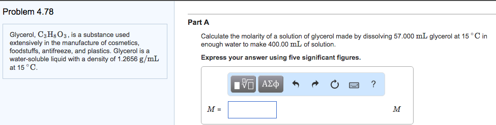 Solved Glycerol, C3H8O3, is a substance used extensively in | Chegg.com