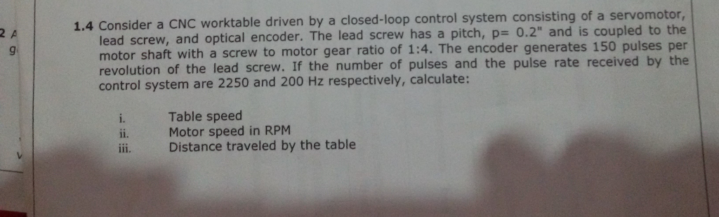 Solved Consider A Cnc Worktable Driven By A Closed Loop 1098
