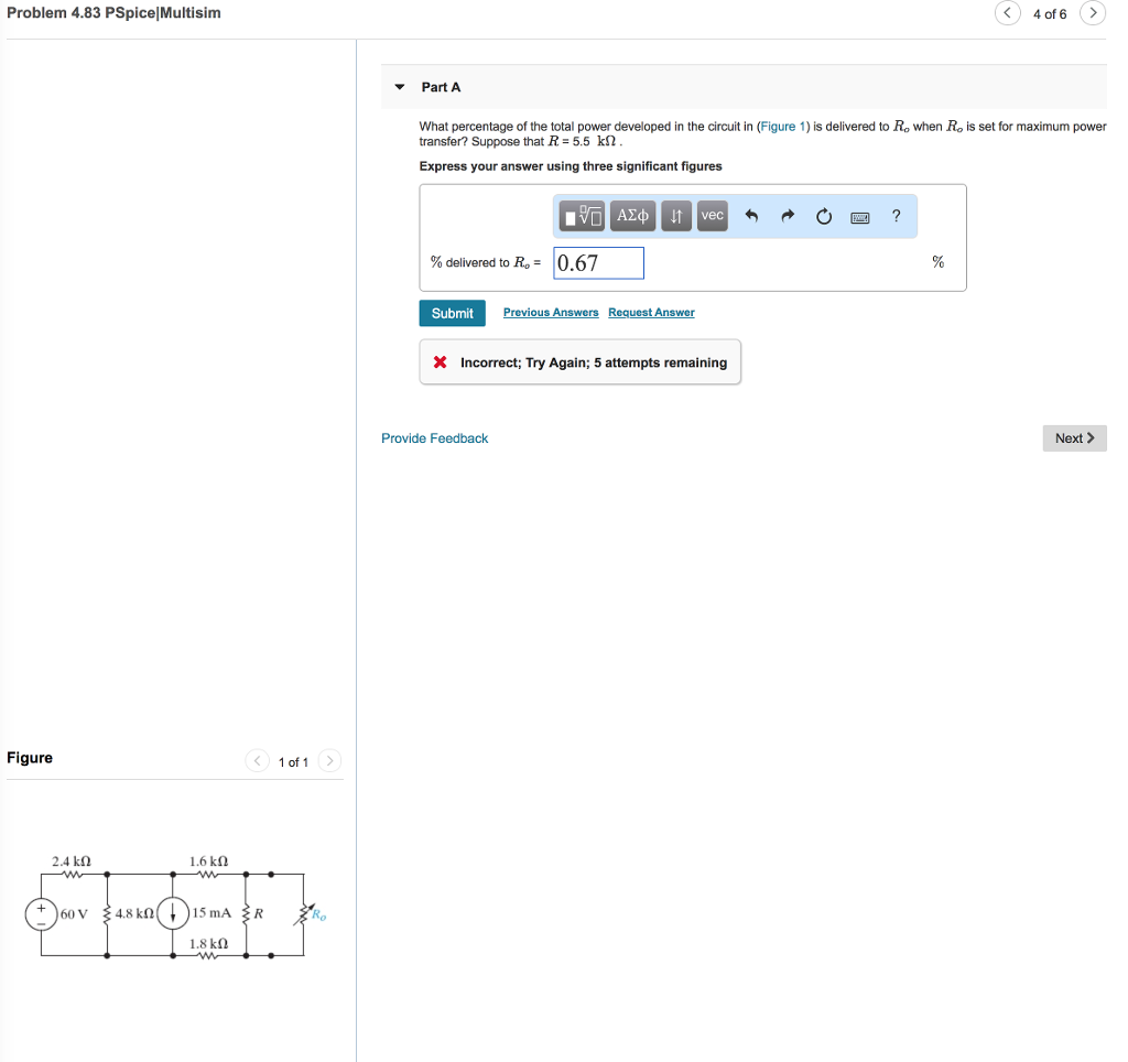 Solved Problem 4.83 PSpice Multisim 4 of 6 Part A What | Chegg.com