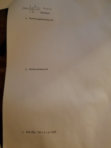 Solved 6. A certain random variable x has probability | Chegg.com