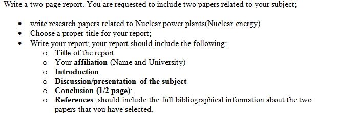 Solved Write a two-page report. You are requested to include | Chegg.com