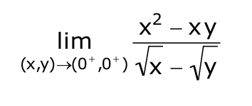 Solved Lim (x,y) -- > (0+, 0+) x^2 -xy/ root x -root y | Chegg.com