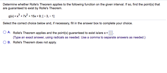 Solved Determine whether Rolle's Theorem applies to the | Chegg.com