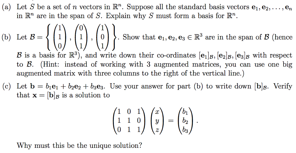 Solved Let S be a set of n vectors in R^n. Suppose all the | Chegg.com