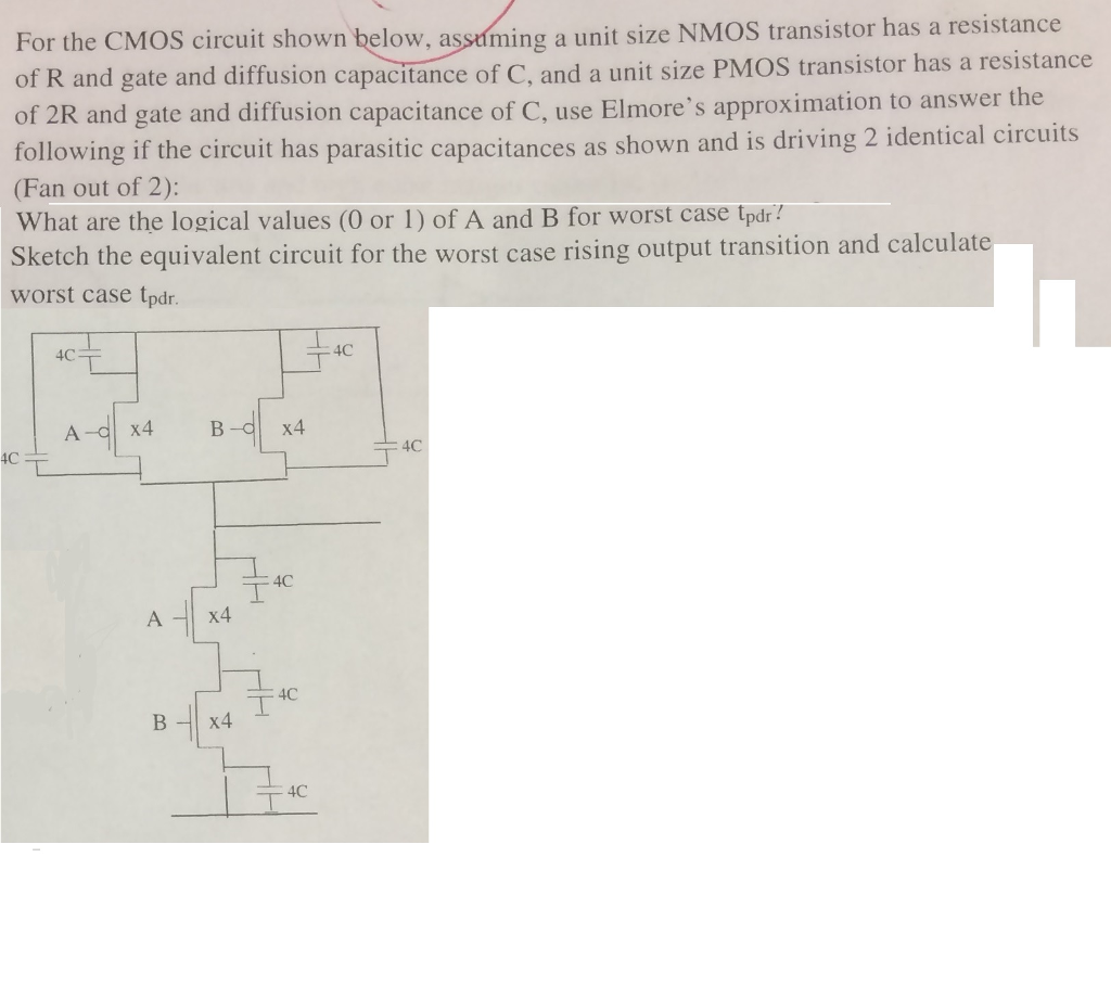 as a resistance For the CMOS circuit shown below, | Chegg.com