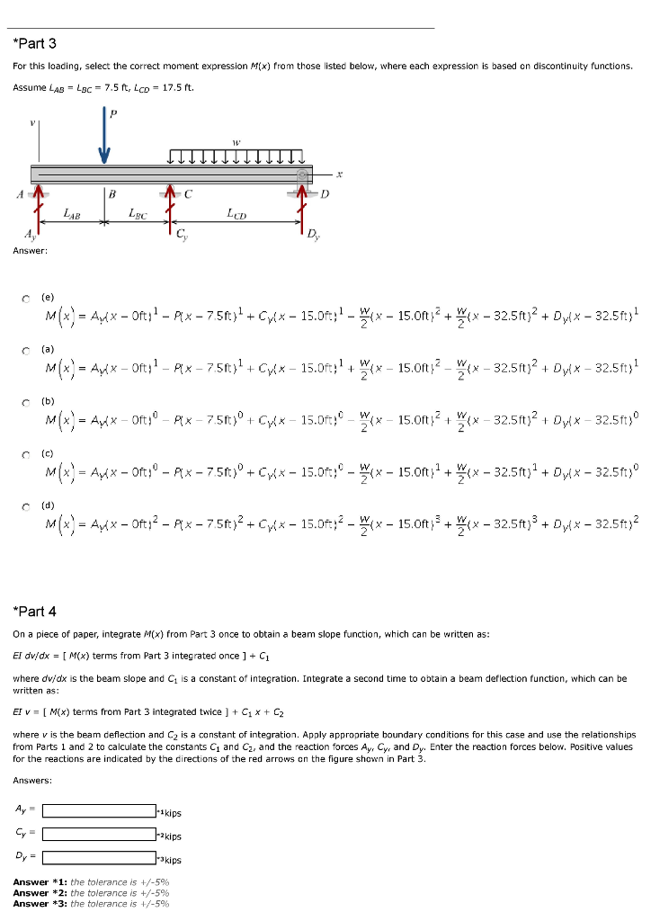 Solved *P11.024 GO Multipart Part 1 For the beam shown, | Chegg.com