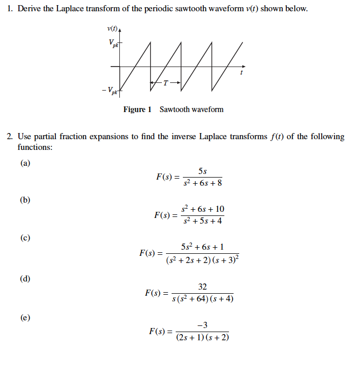 Solved 1. Derive the Laplace transform of the periodic | Chegg.com