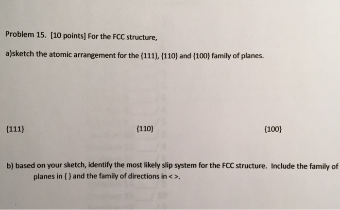 Solved For the FCC structure. sketch the atomic arrangement | Chegg.com