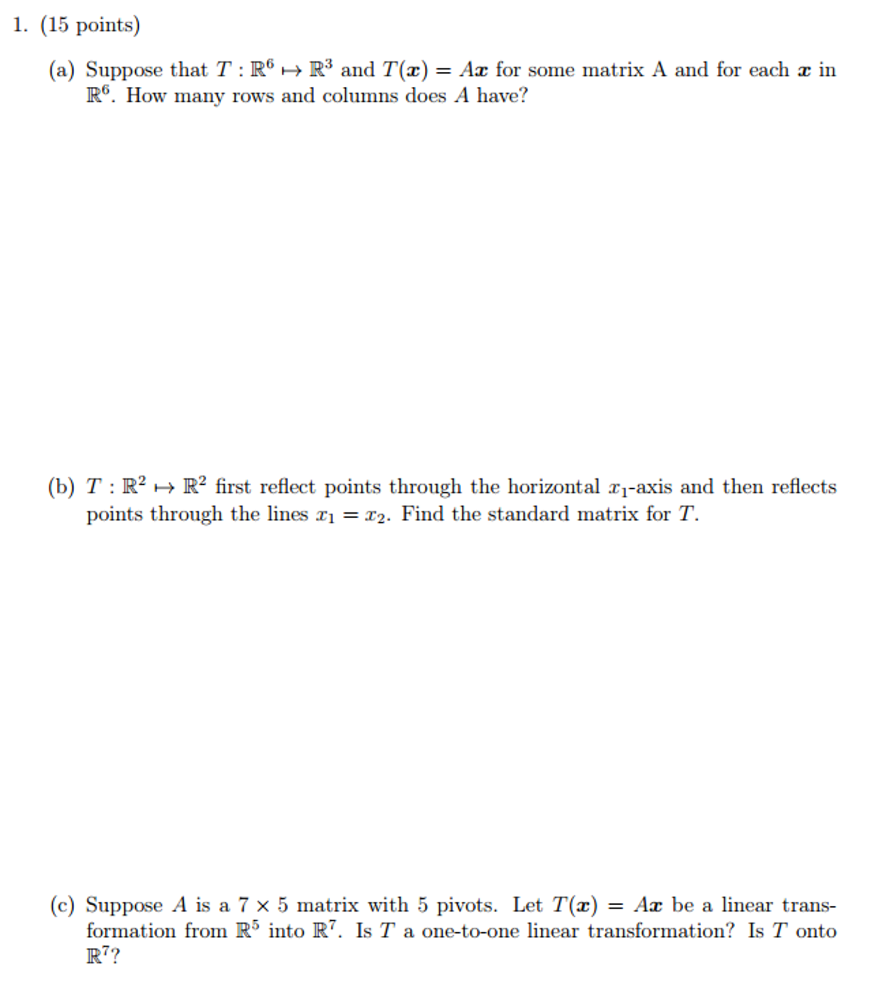 Solved A Suppose That T R6 R3 And Txax For Some 