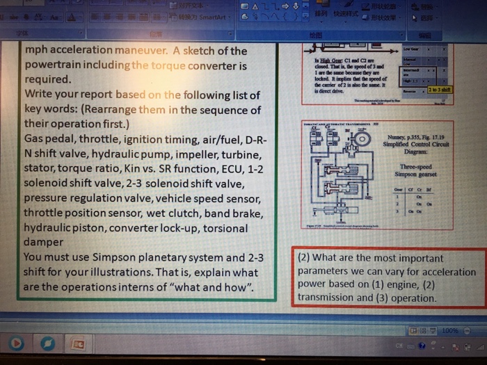 mph acceleration maneuver. A sketch of the powertrain | Chegg.com