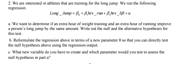 Solved We are interested in athletes that are training for | Chegg.com