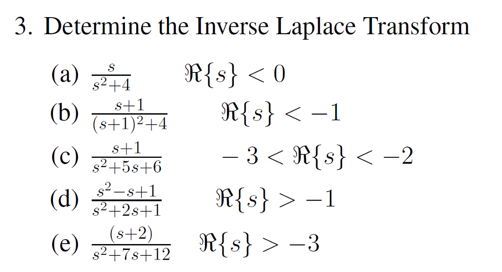 Solved 3. Determine the Inverse Laplace Transform s2+4 S+1 | Chegg.com