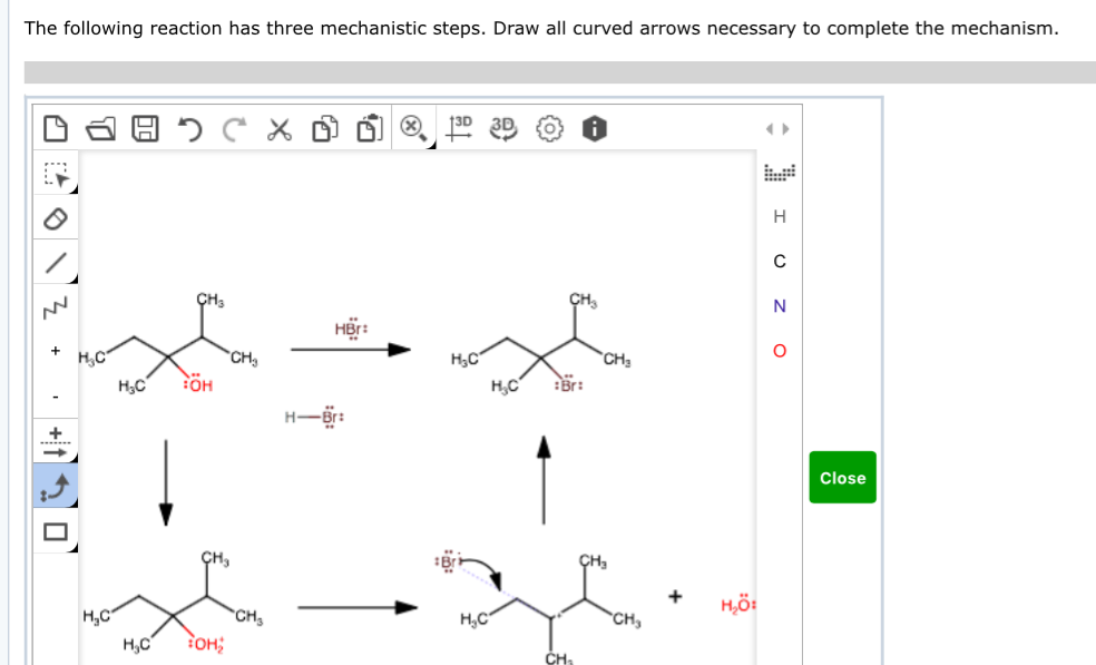 The following reaction has three mechanistic steps. | Chegg.com