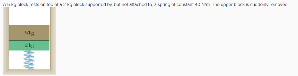 Solved A 5-kg block rests on top of a 2-kg block supported | Chegg.com