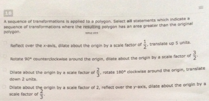 Solved A sequence of transformations is applied to a | Chegg.com