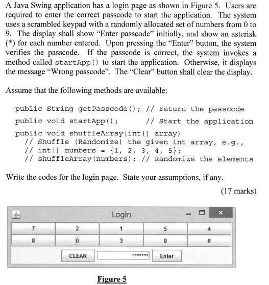 A Java Swing application has a login page as shown in | Chegg.com