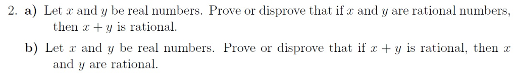 Solved Let x and y be real numbers. Prove or disprove that | Chegg.com