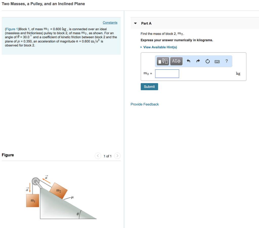 Two Masses Pulley Inclined Plane at Lynn Burk blog