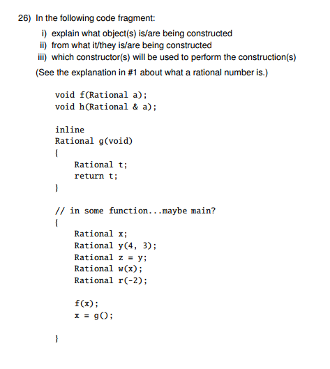 Solved 26) In the following code fragment: i) explain what | Chegg.com